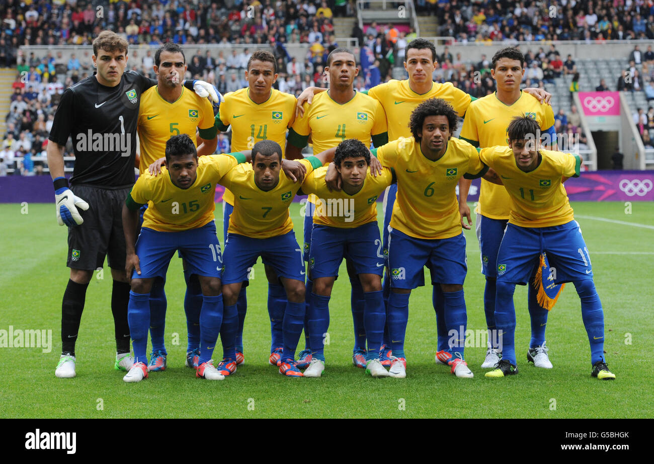 The Brazil team before kick off at the Group C match against New ...