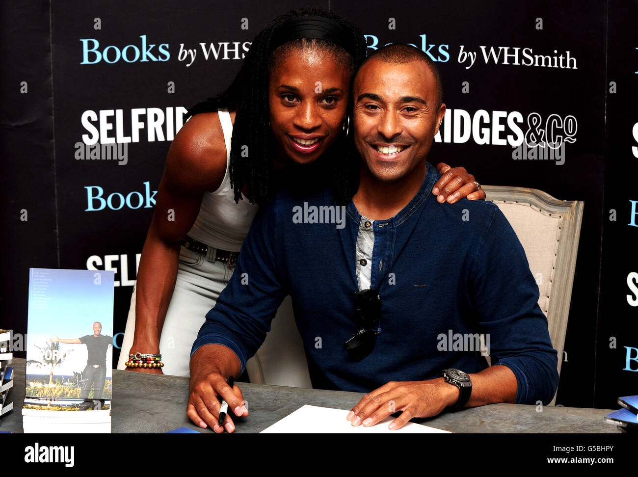 Pictured here with former sprinter jennifer stoute hi-res stock ...