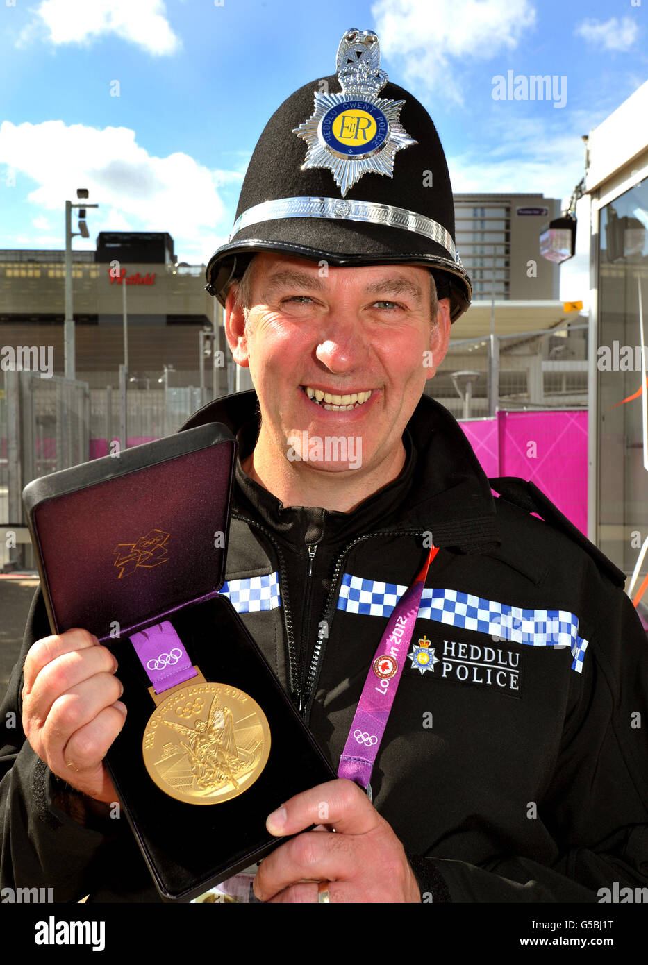 Police Officer Mark Riddick from the Gwent Police force holds the ...