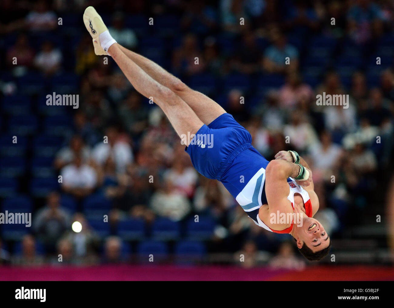 Great Britain's Kristian Thomas competes on the floor during the ...