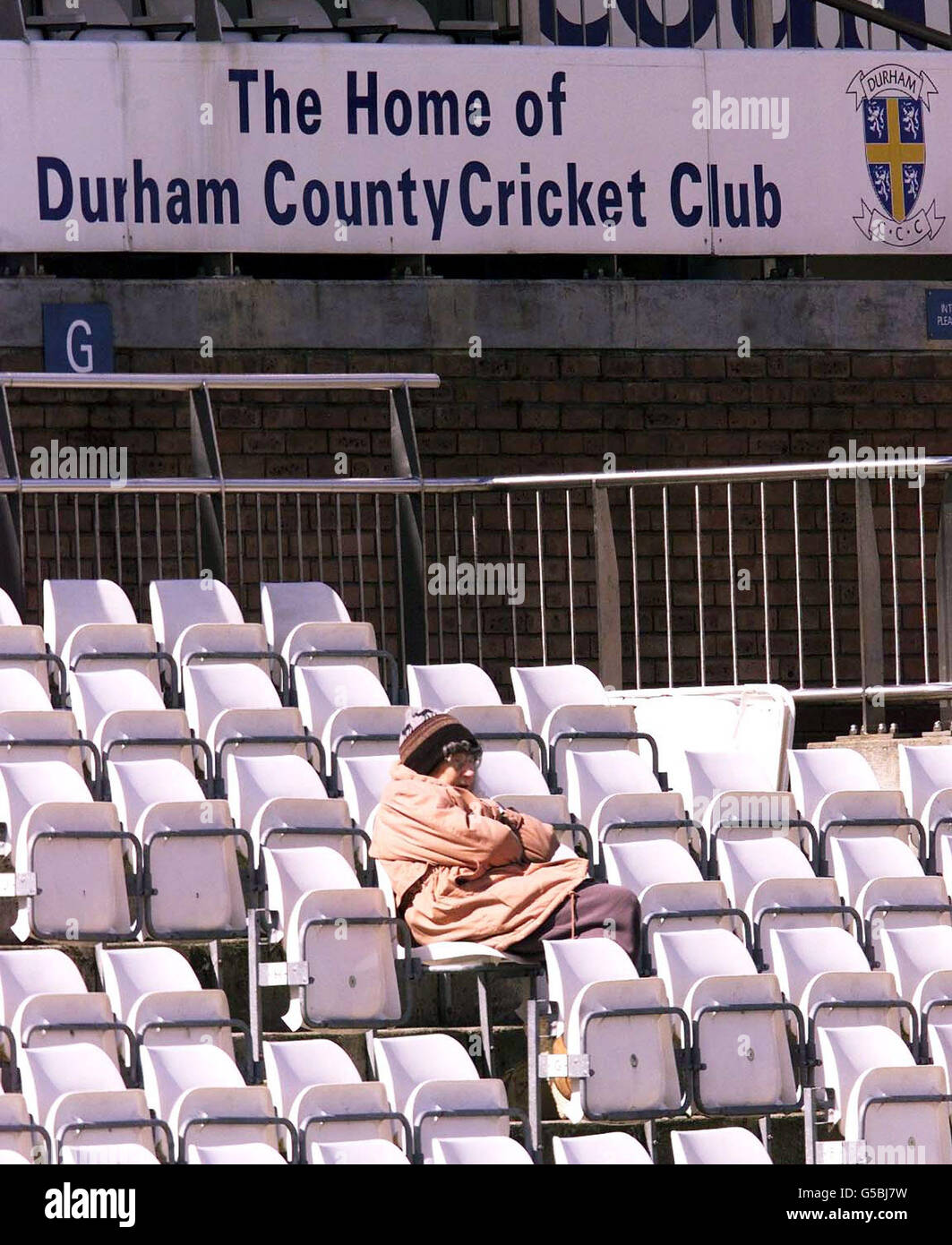 Durham v Gloucestershire. A spectator watches Durham's opening County ...