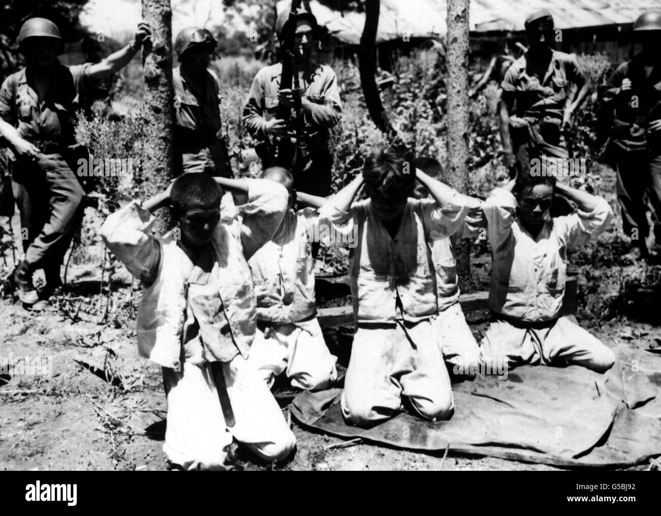 American soldiers prisoners war pow communist helensearch b w black ...