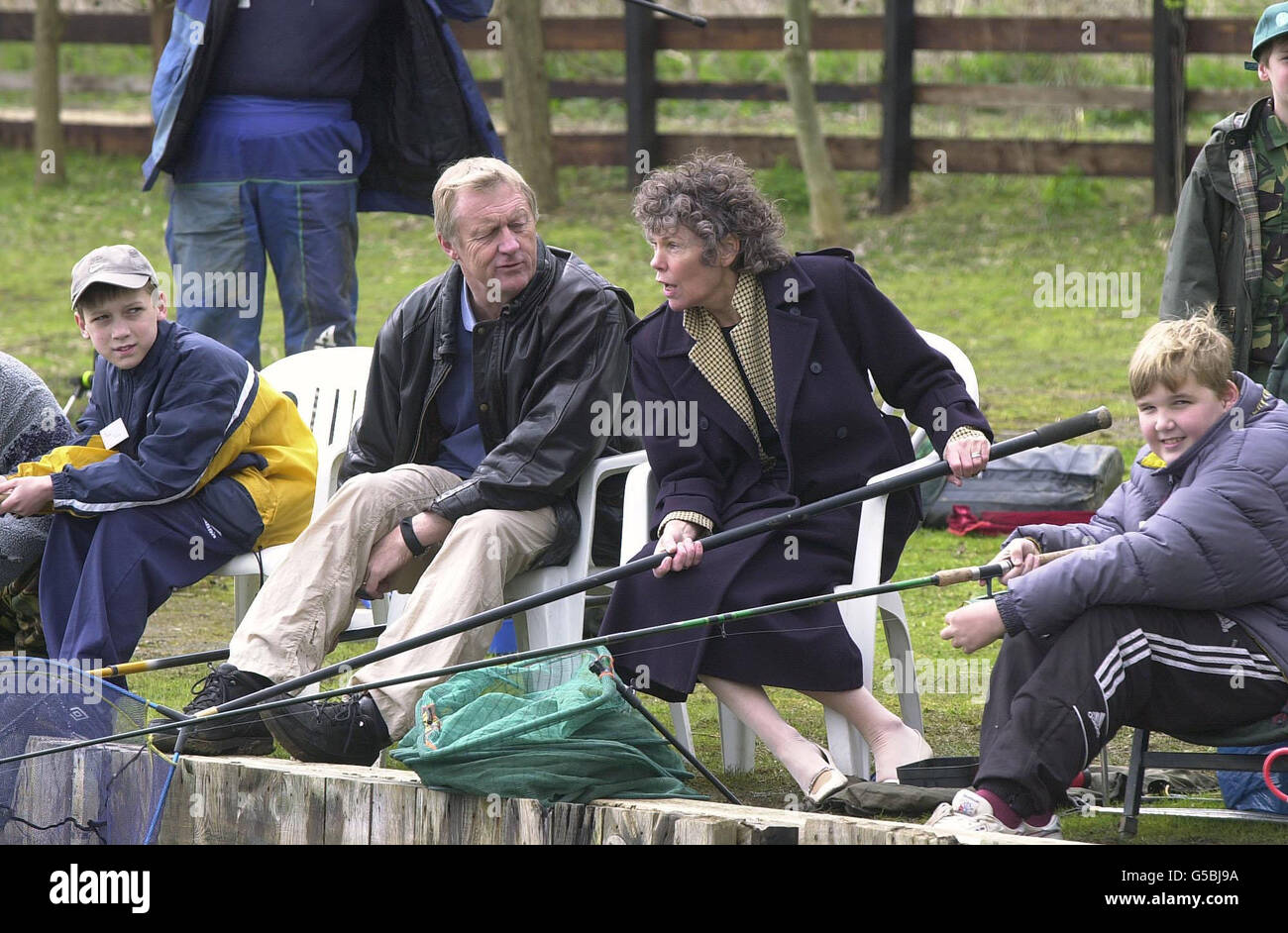 Fishing angling politics celebrity with children hi-res stock ...