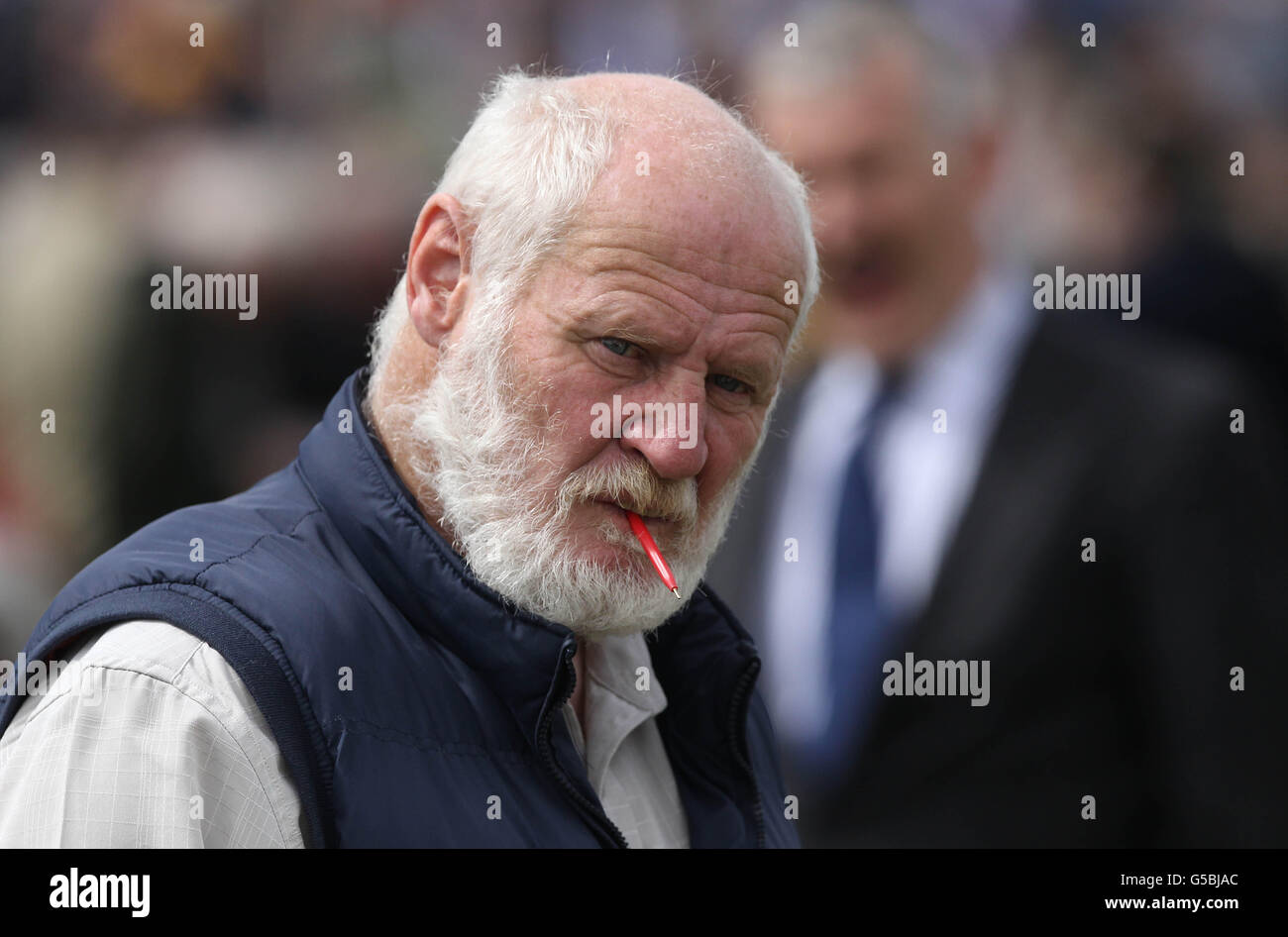 Trainer John Long before The Perfect Pint Beginners Steeplechase during ...