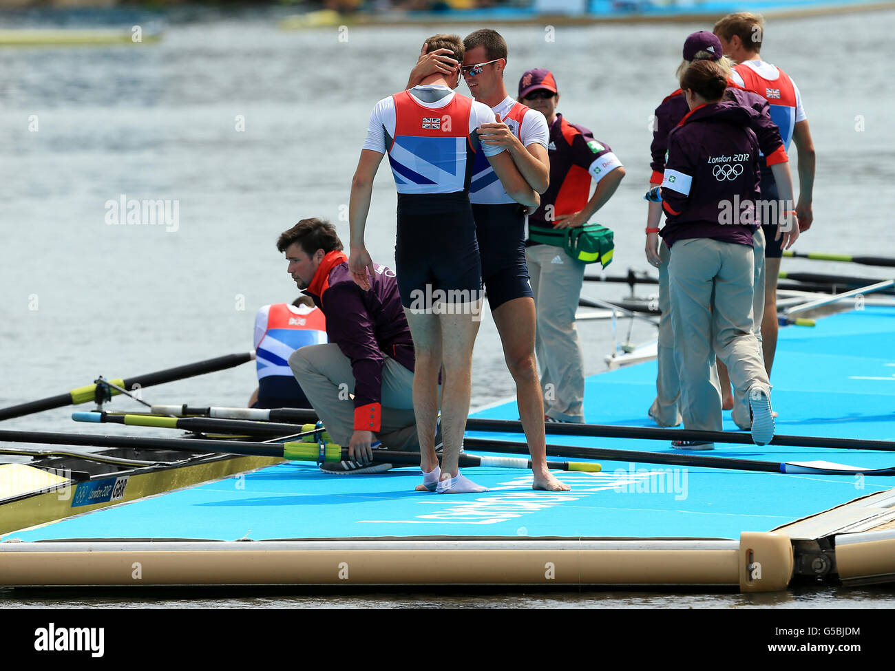 Great Britain's Rob Williams and Peter Chambers embrace after winning ...
