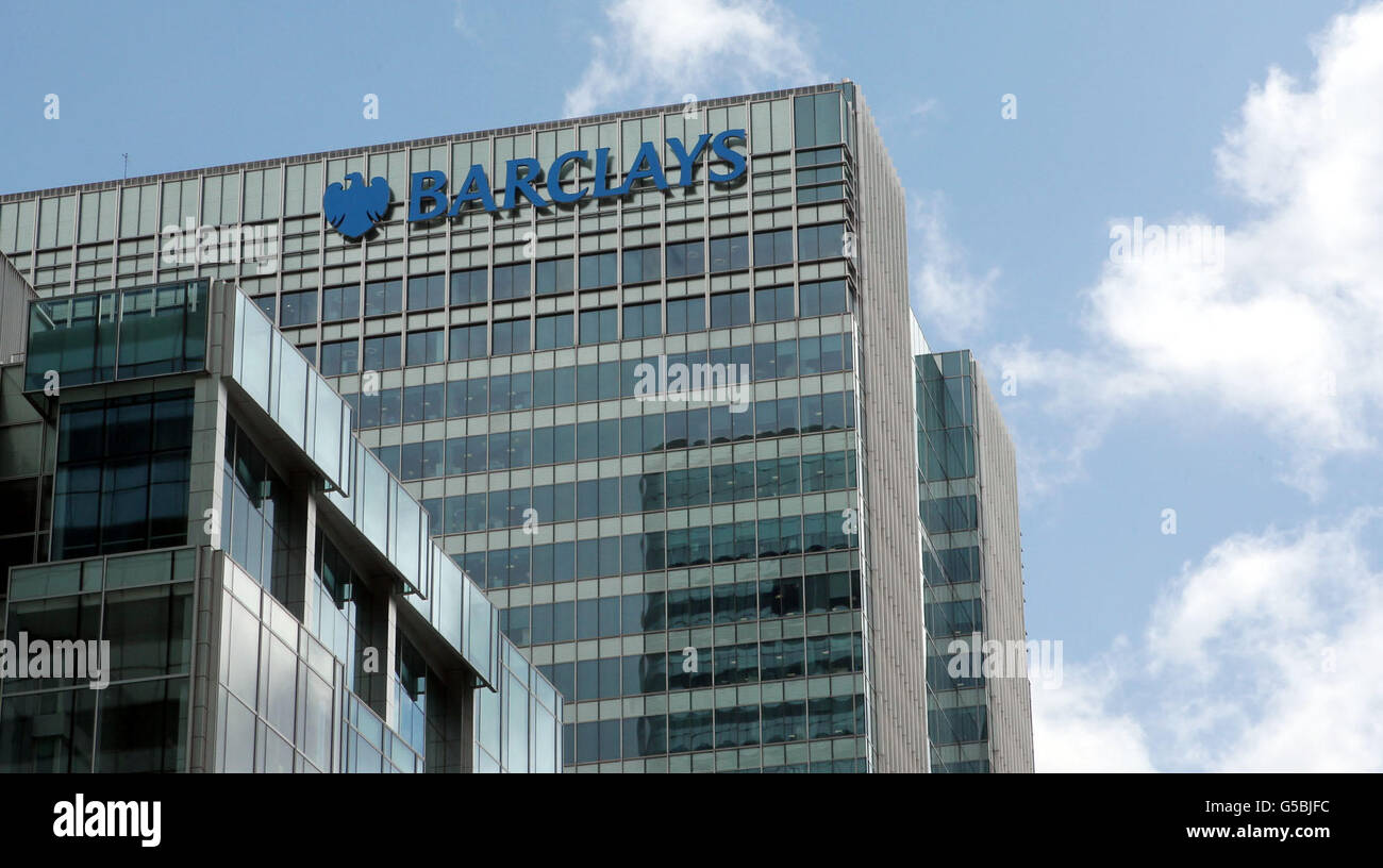 A general view barclays building in canary wharf hi-res stock ...
