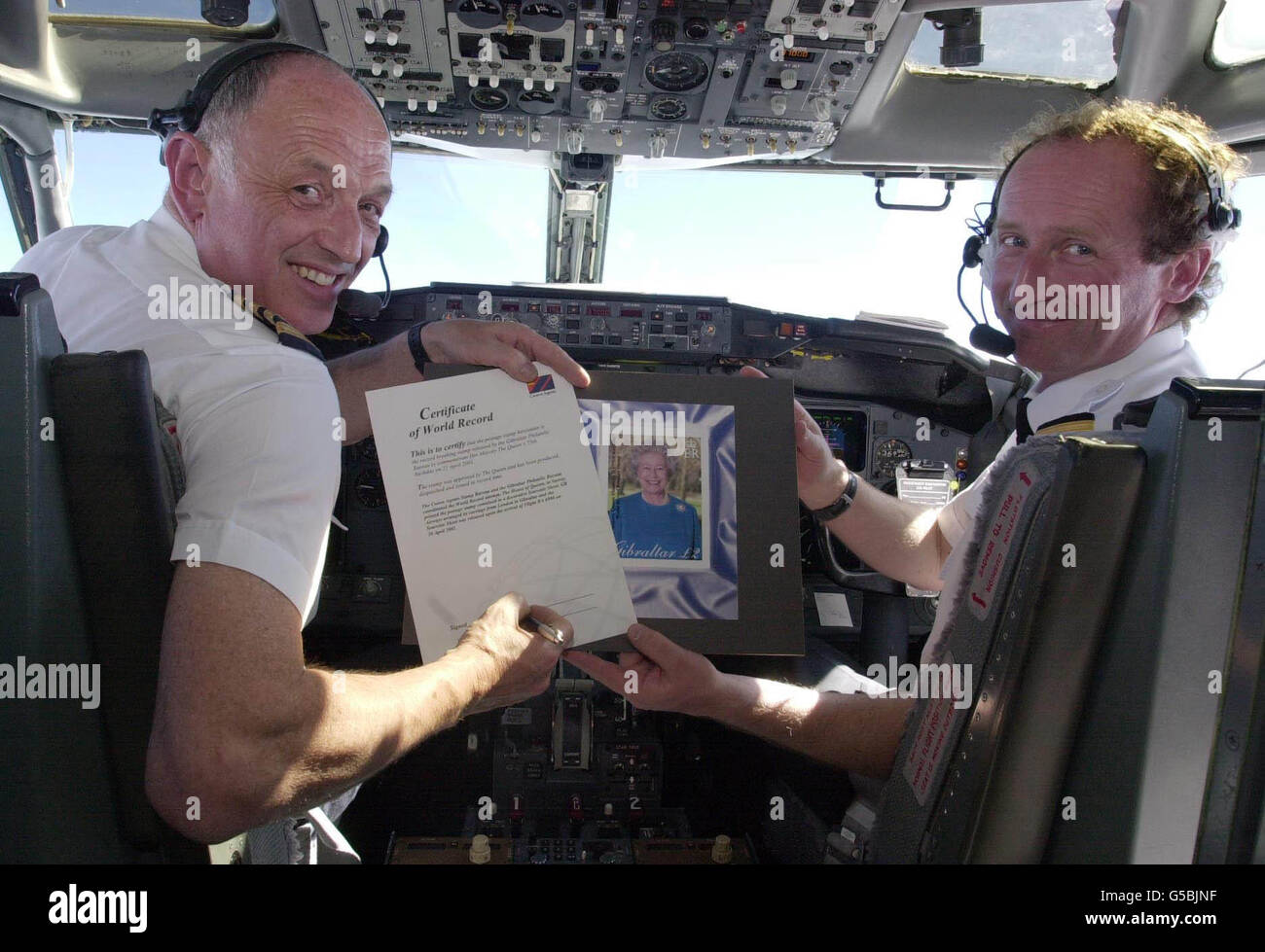 Pilot Captain Bob Wilson (left) and First Officer Vince Powell, of ...