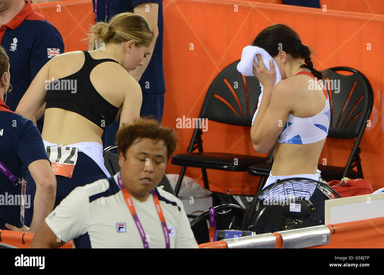 Great Britain's Jess Varnish and Victoria Pendleton (right) after they ...
