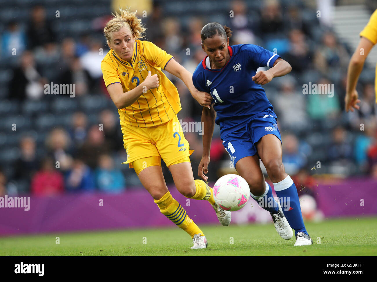 France's Marie-Laure Delie and Sweden's Linda Sembrant during the ...