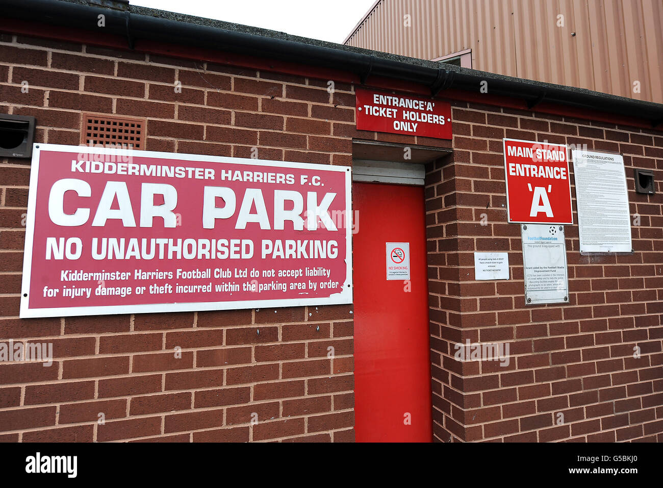 A general view of Aggborough Stadium, home of Kidderminster Harriers ...