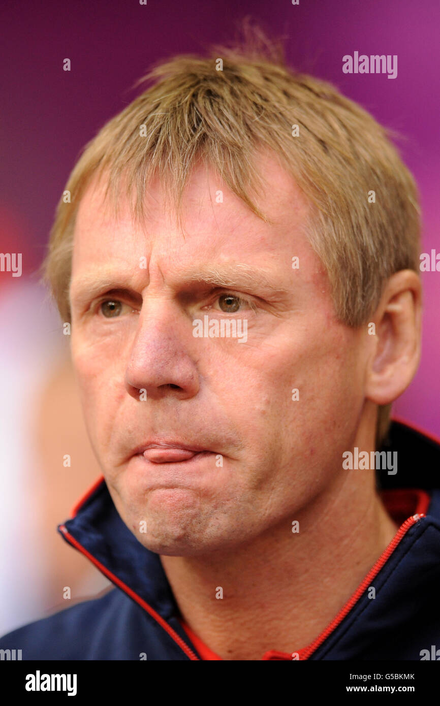 Great Britain head coach Stuart Pearce during the group A match against ...