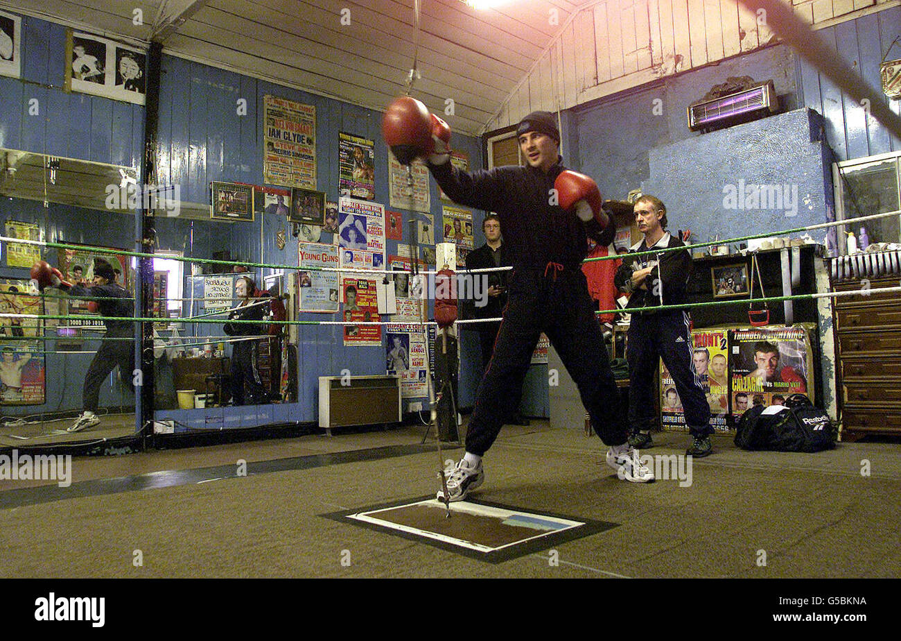 Boxer Joe Calzaghe during his training at the Newbridge Boxing Club ...