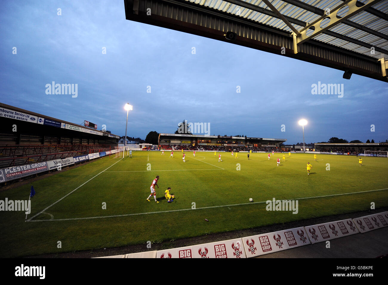 A general view of the action at the Aggborough Stadium Stock Photo - Alamy