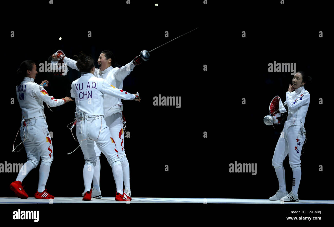 China's fencer Yujie Sun celebrates winning the Gold Medal in Women's ...