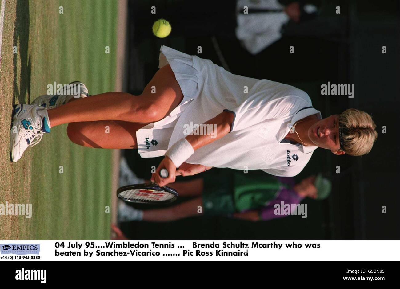 04 July 95. Wimbledon Tennis ... Brenda Schultz Mcarthy who was beaten ...