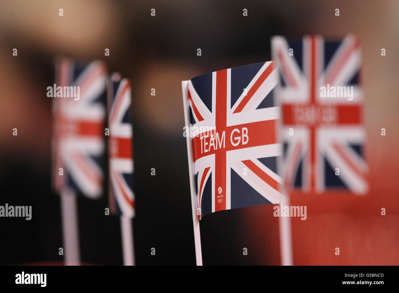 London Olympic Games - Day 8. Team GB Union flags during the Men's ...
