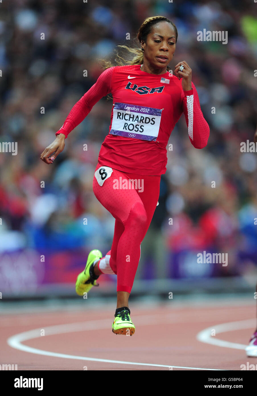 USA's Sanya Richards-Ross competes in the Women's 200m Round One, Heat ...
