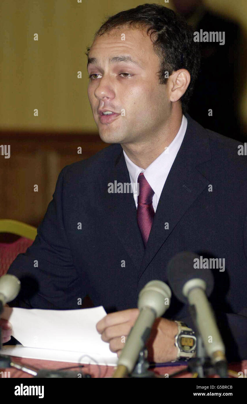 Michael Biggs, son of Great Train Robber Ronnie Biggs, talks at a press ...