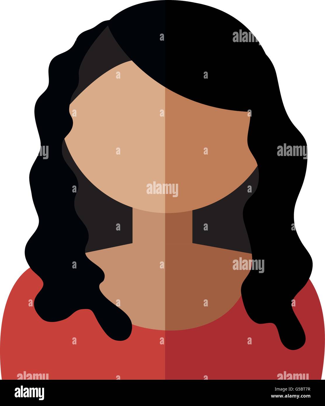 cartoon avatar woman front view,vector illustration Stock Vector Image ...