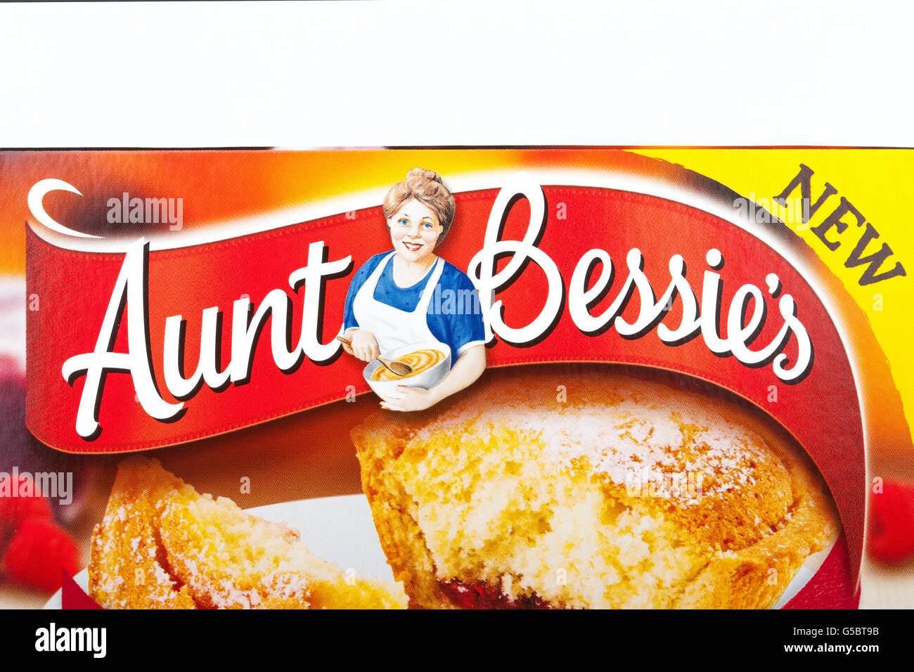 LONDON, UK - JUNE 16TH 2016: Close-up of the Aunt Bessies logo on one ...