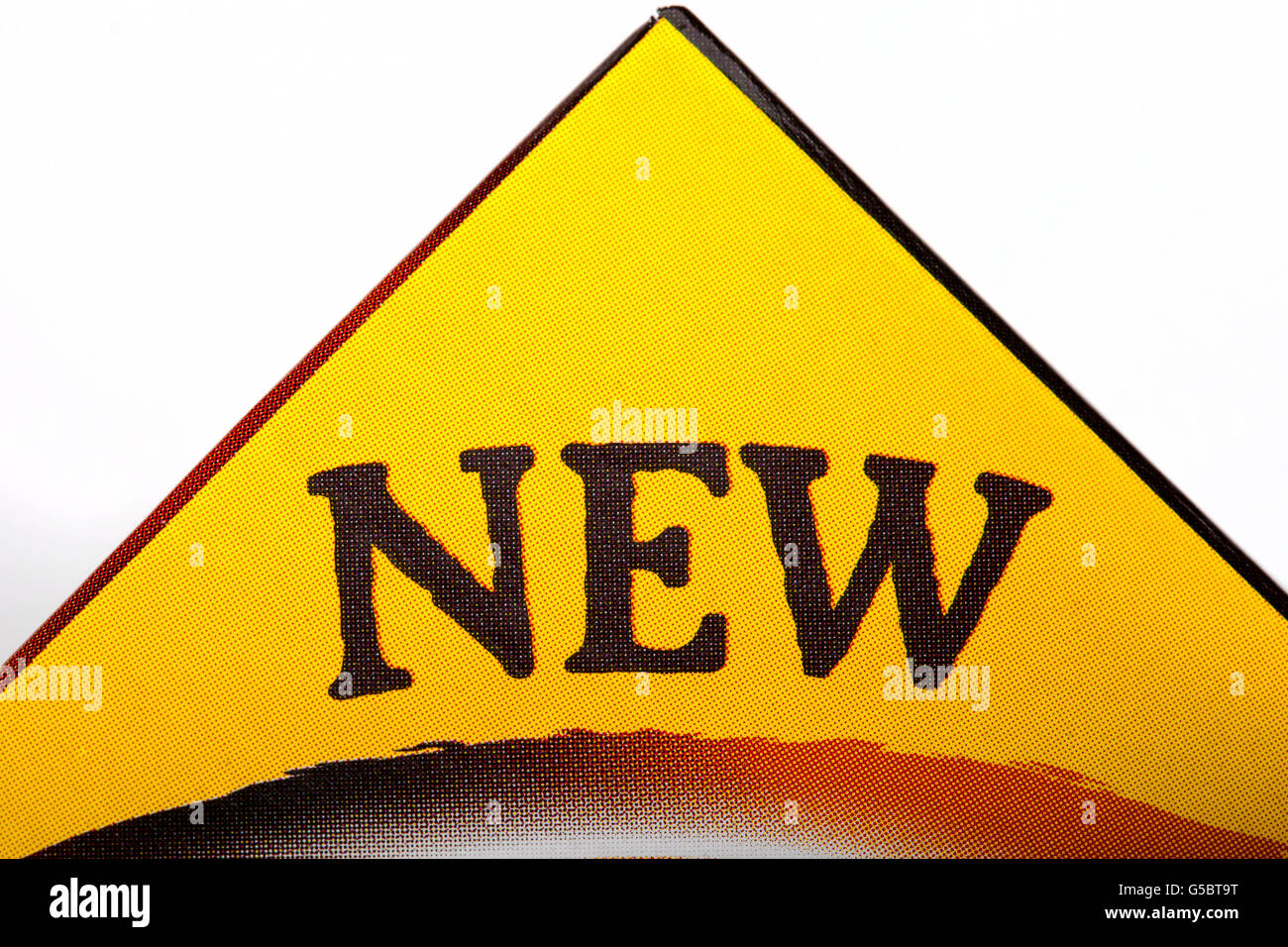 A NEW sign on product packaging Stock Photo - Alamy