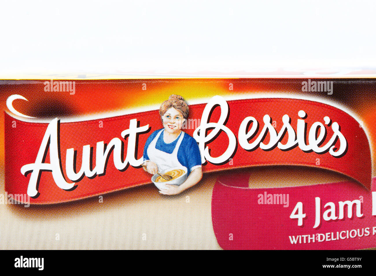 LONDON, UK - JUNE 16TH 2016: Close-up of the Aunt Bessies logo on one ...