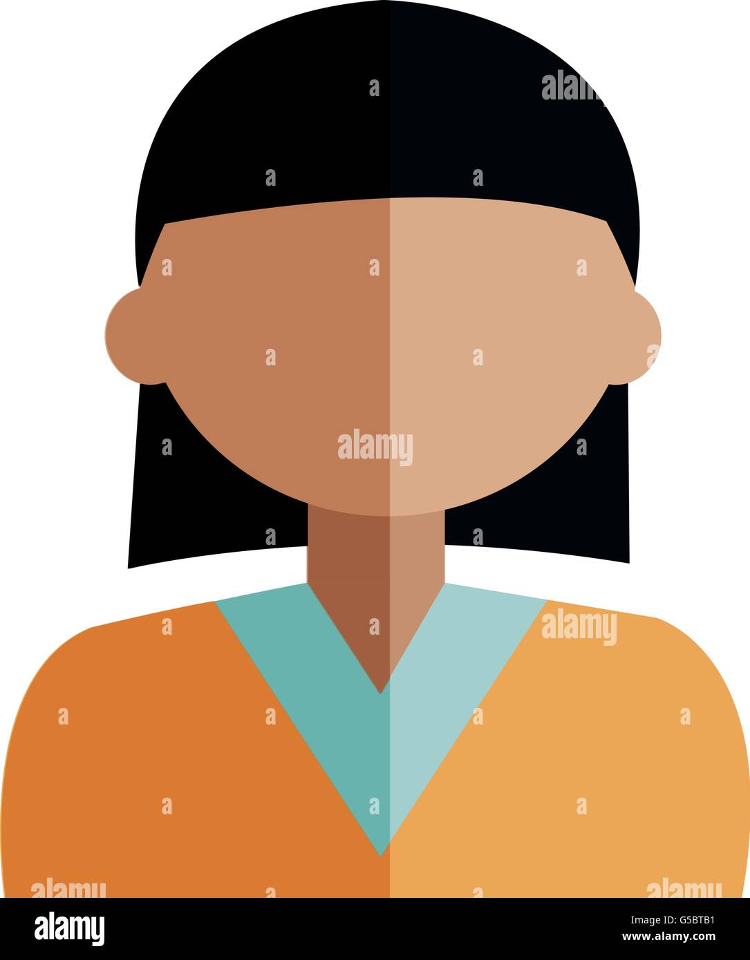 cartoon avatar woman front view,vector illustration Stock Vector Image ...