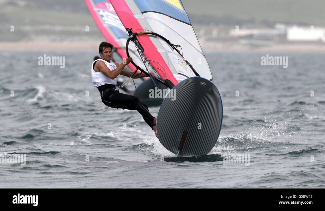 Germany's Toni Wilhelm competes in the RS:X class in the Olympic ...