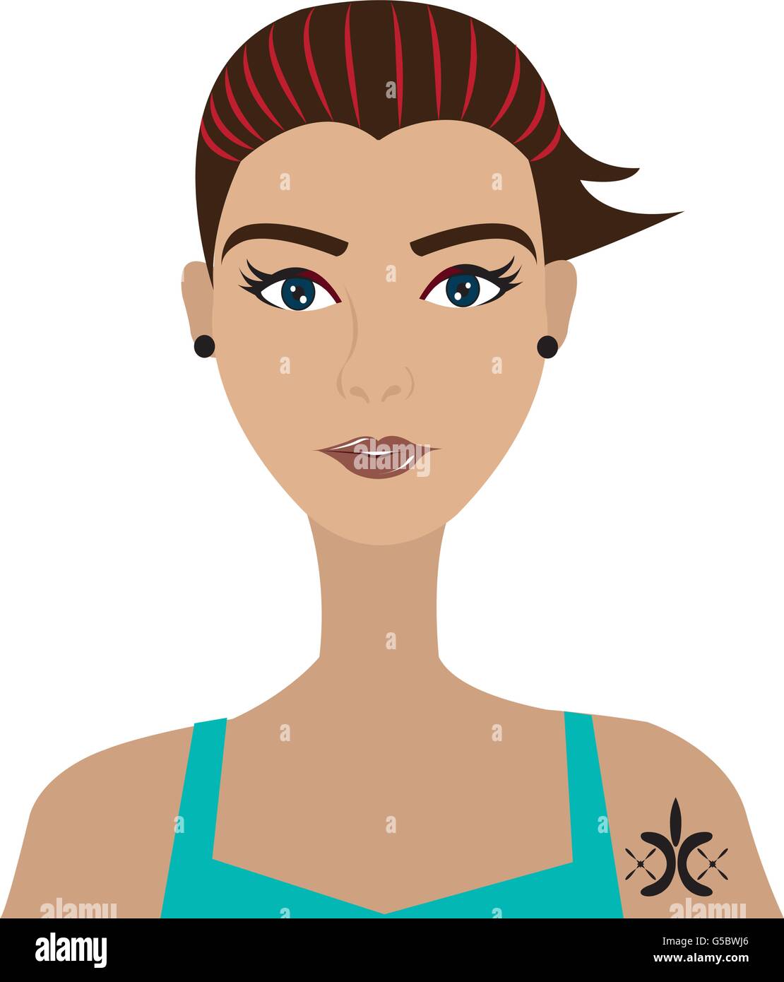 cartoon avatar woman front view,vector illustration Stock Vector Image ...