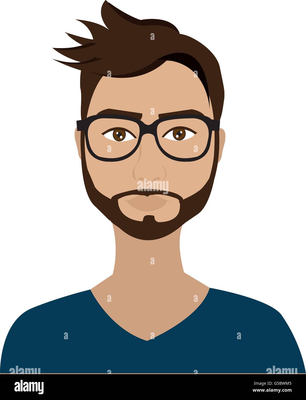 cartoon avatar man front view,vector graphic Stock Vector Image & Art ...