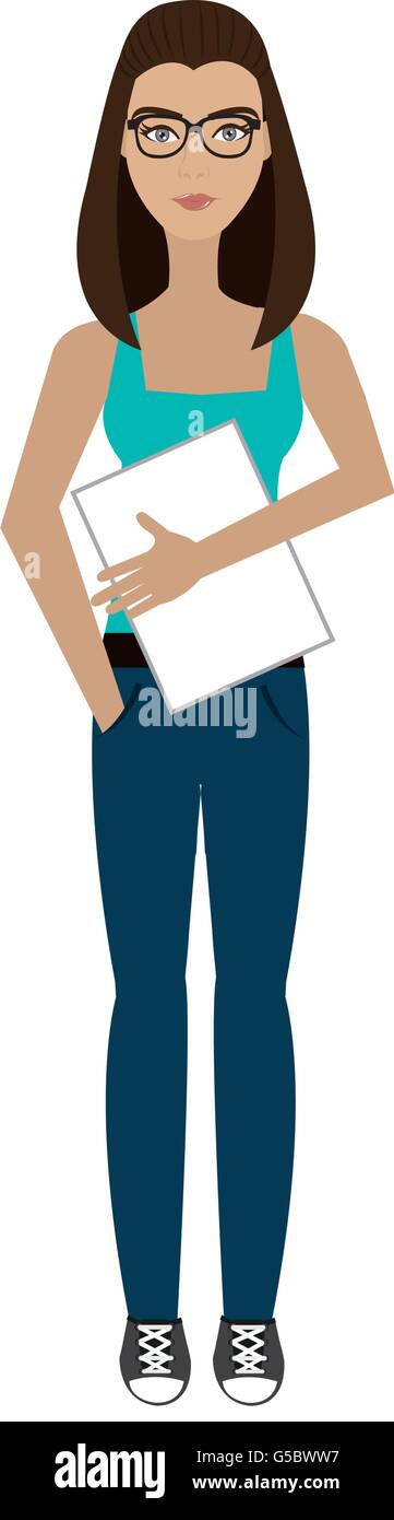 hipster avatar woman with colorful clothes,vector graphic Stock Vector ...