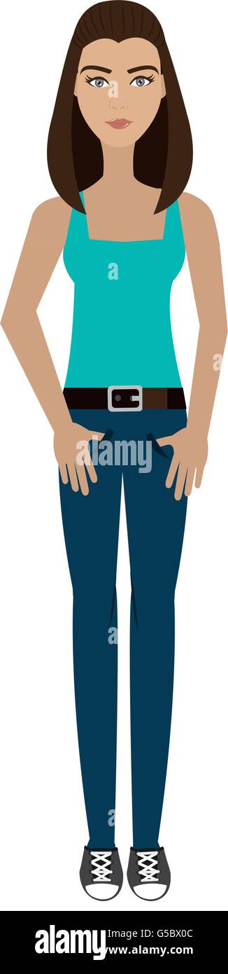 hipster avatar woman with colorful clothes,vector graphic Stock Vector ...