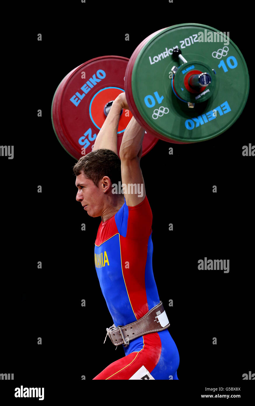 Romania's Florin Ionut Croitoru in action during the men's 56kg ...