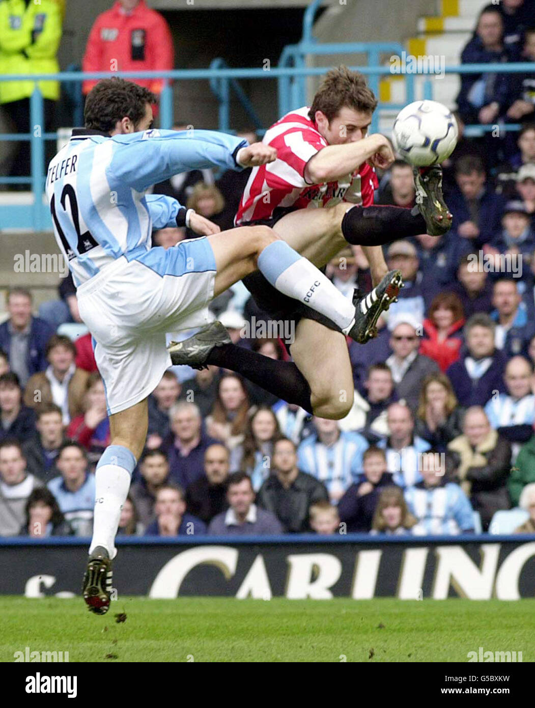 Coventry citys paul telfer left challenges sunderlands kevin kilbane hi ...