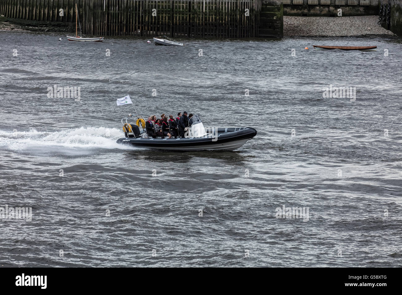 Speedboat on the River Thames in London Stock Photo - Alamy