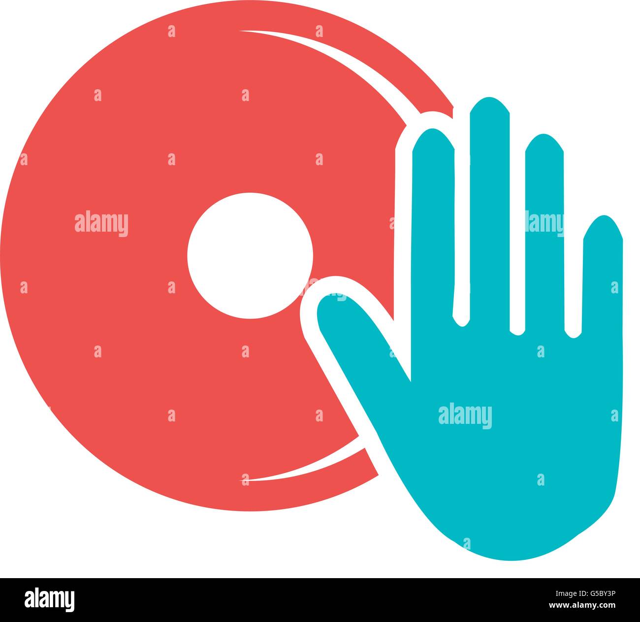 blue human hand and red disco,vector graphic Stock Vector Image & Art ...