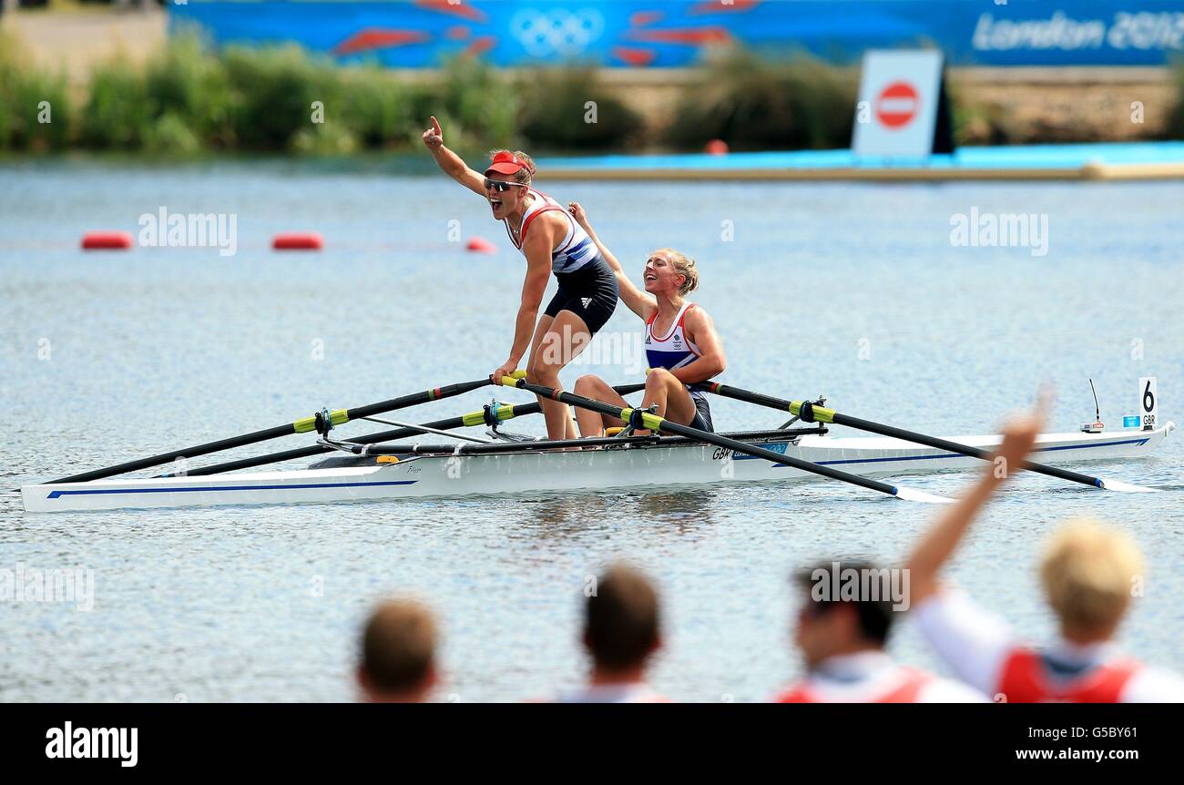 Great Britain's Sophie Hosking (left) and Katherine Copeland celebrate ...