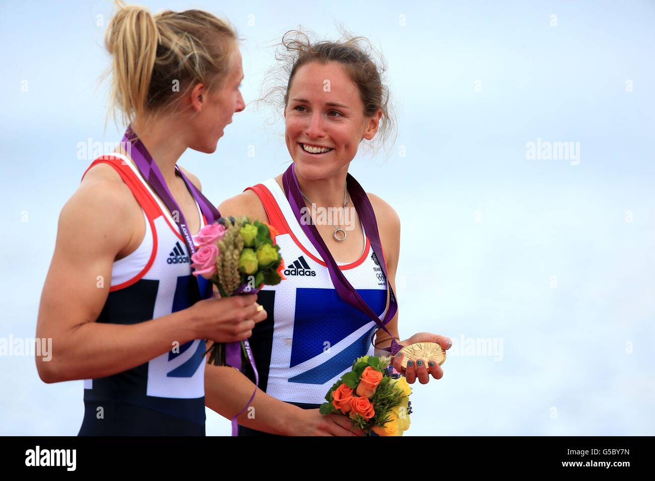 Great Britain's Sophie Hosking (right) and Katherine Copeland celebrate ...