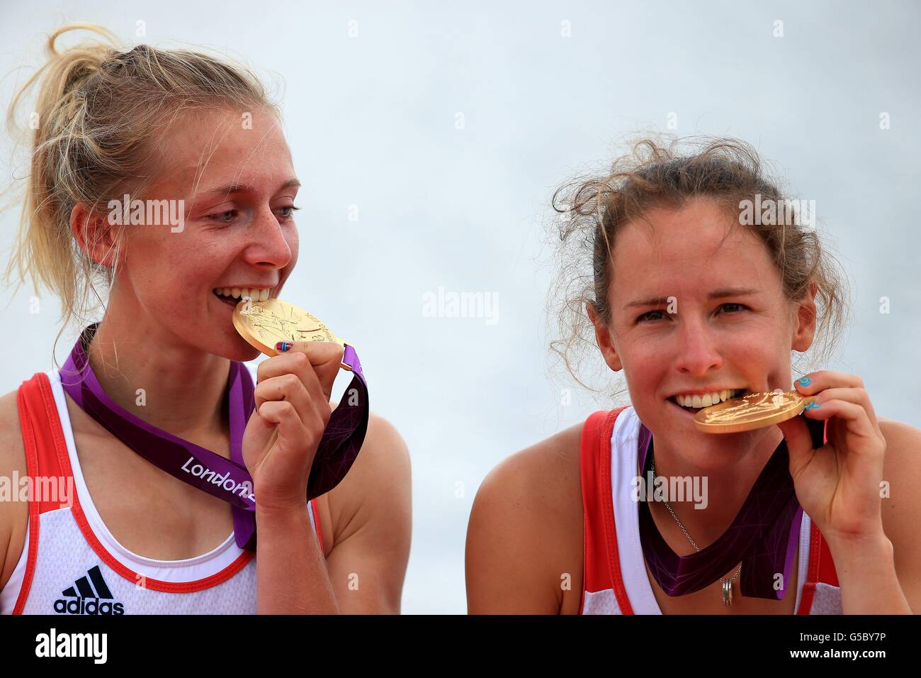 Great Britain's Sophie Hosking (right) and Katherine Copeland celebrate ...