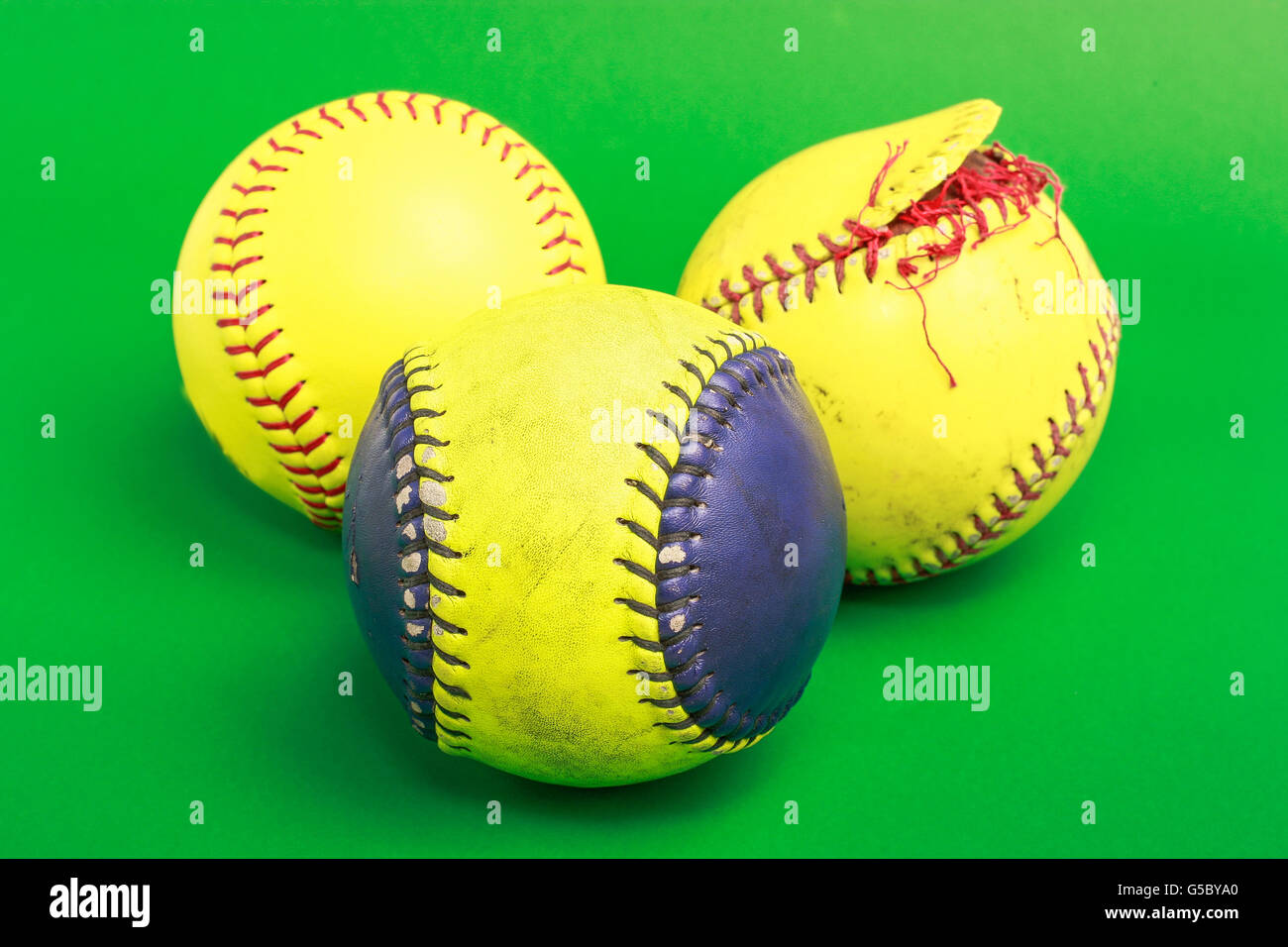 Closeup of a Softball match ball Stock Photo - Alamy