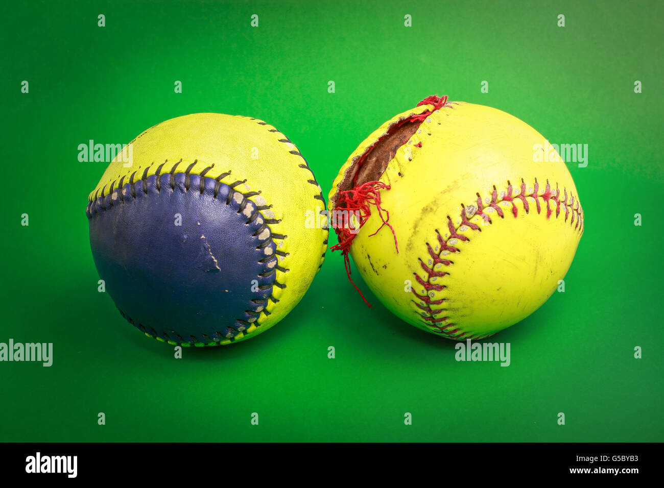 Closeup of a Softball match ball Stock Photo - Alamy