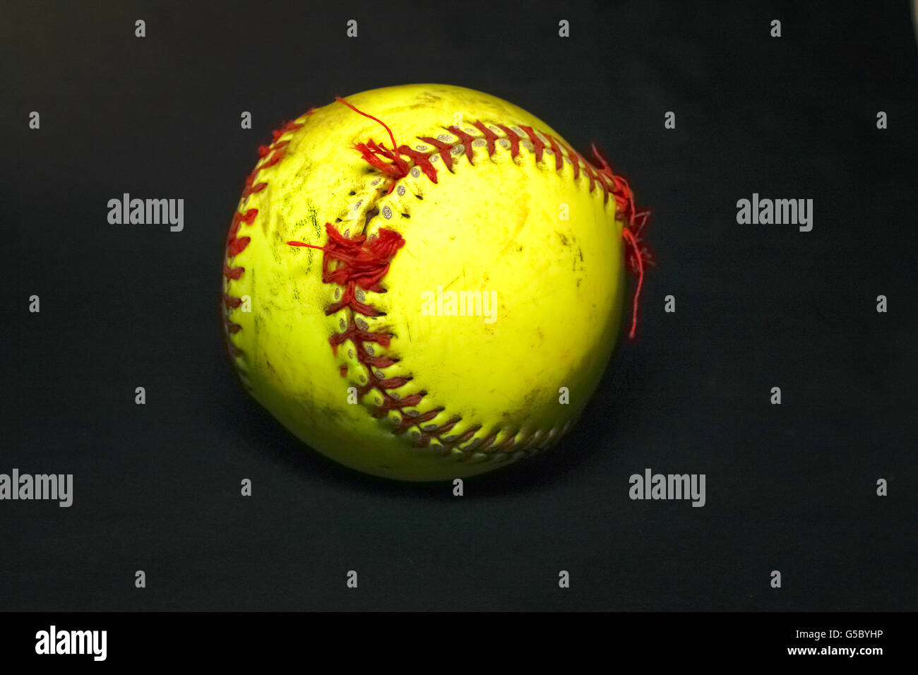Closeup of a Softball match ball Stock Photo - Alamy