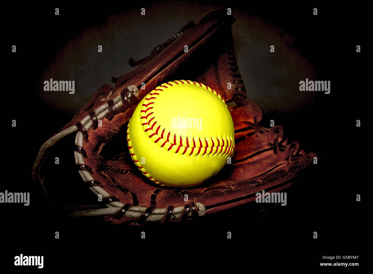 Closeup of a Softball match ball Stock Photo - Alamy