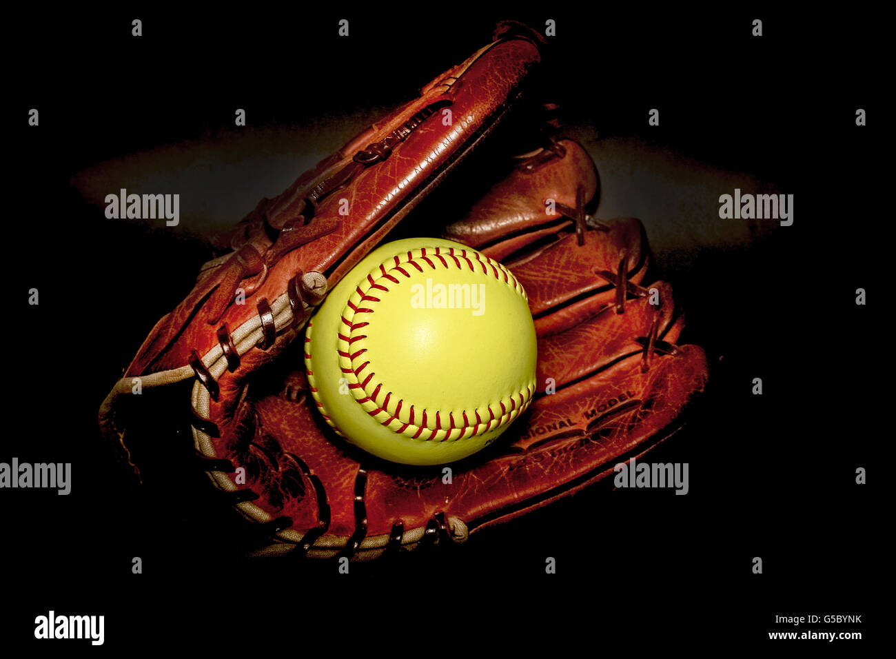 Closeup of a Softball match ball Stock Photo - Alamy