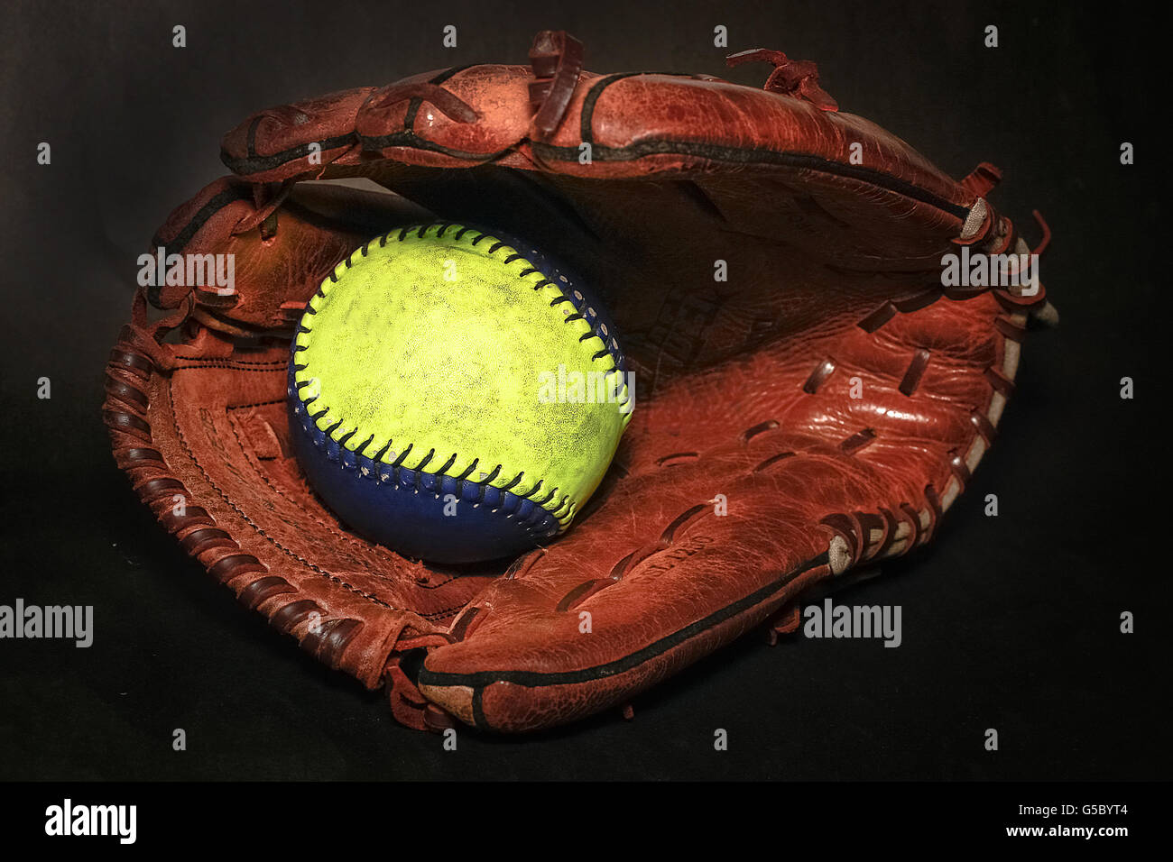 Closeup of a Softball match ball Stock Photo - Alamy