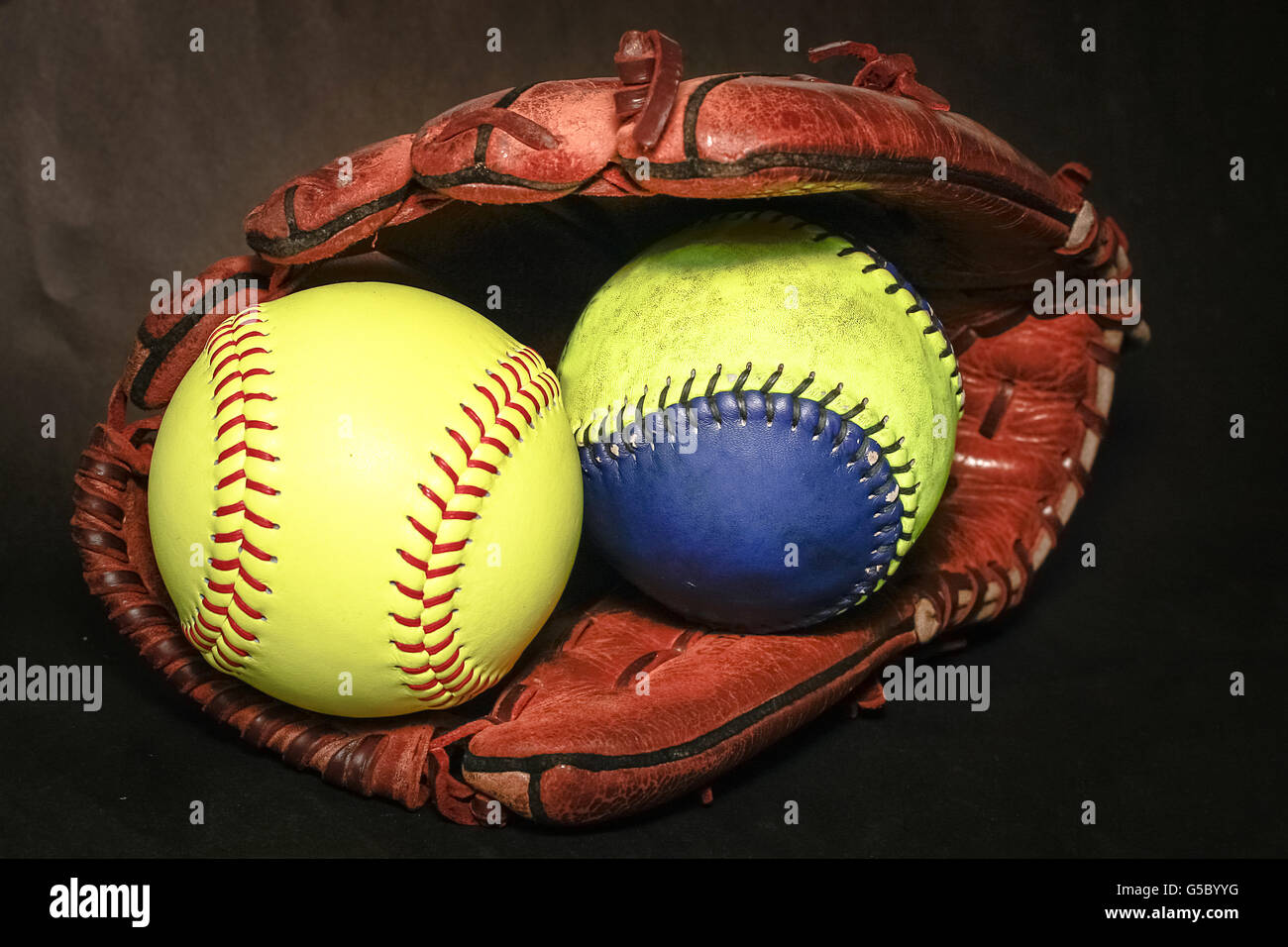 Closeup of a Softball match ball Stock Photo - Alamy