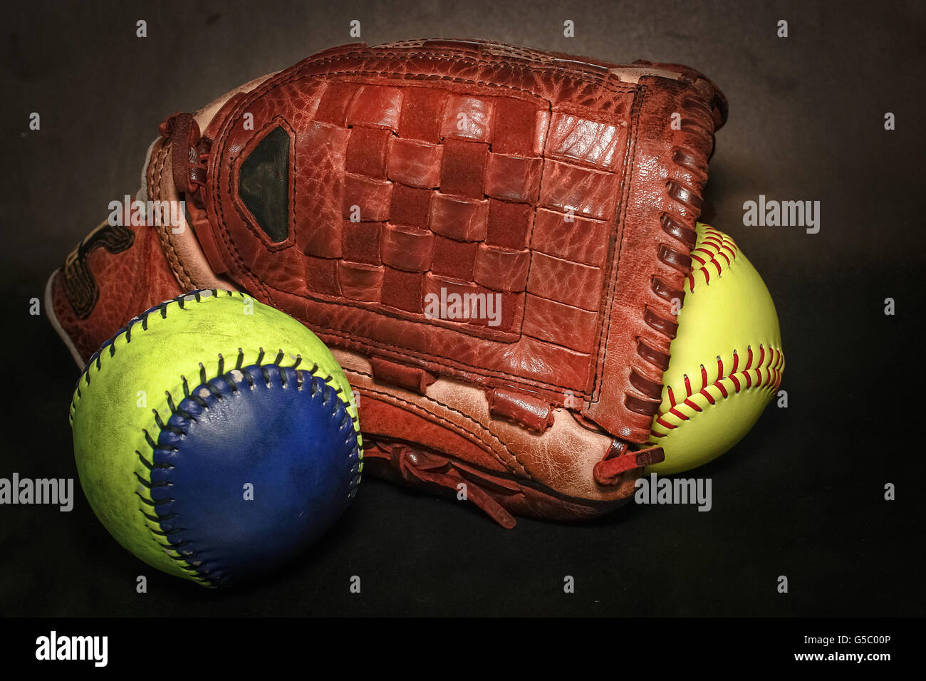Closeup of a Softball match ball Stock Photo - Alamy