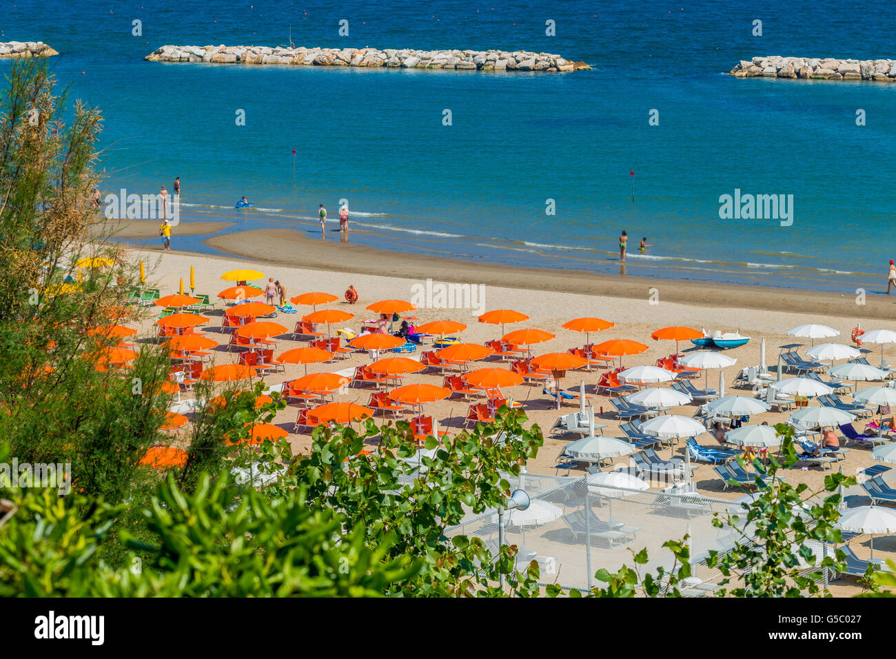 spectacular and colorful view of the beaches of the Marche region in ...