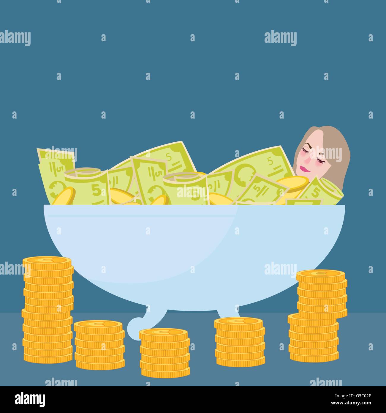 Pennies stack Stock Vector Images - Alamy