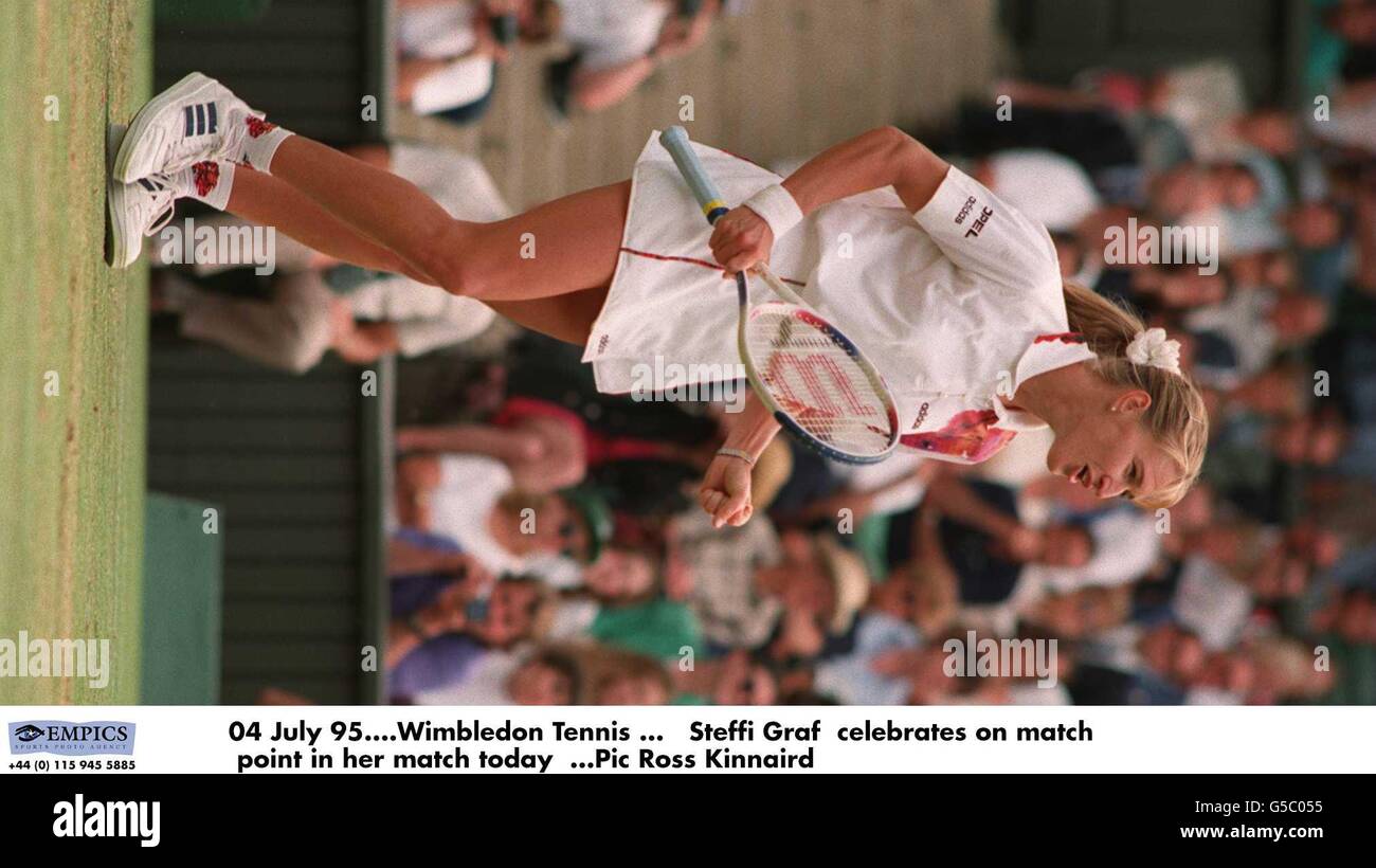 Steffi graf celebrates on match point in match today hi-res stock ...